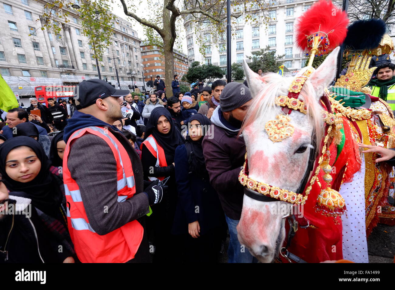 Shia Muslims annual arbaeen procession London Dec 2015 Stock Photo - Alamy