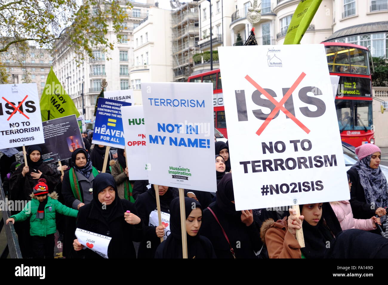 Shia Muslims annual arbaeen procession London Dec 2015 Stock Photo - Alamy