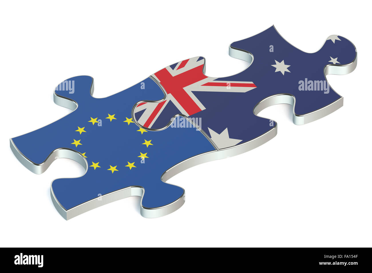 Australia and European Union puzzles from flags Stock Photo - Alamy
