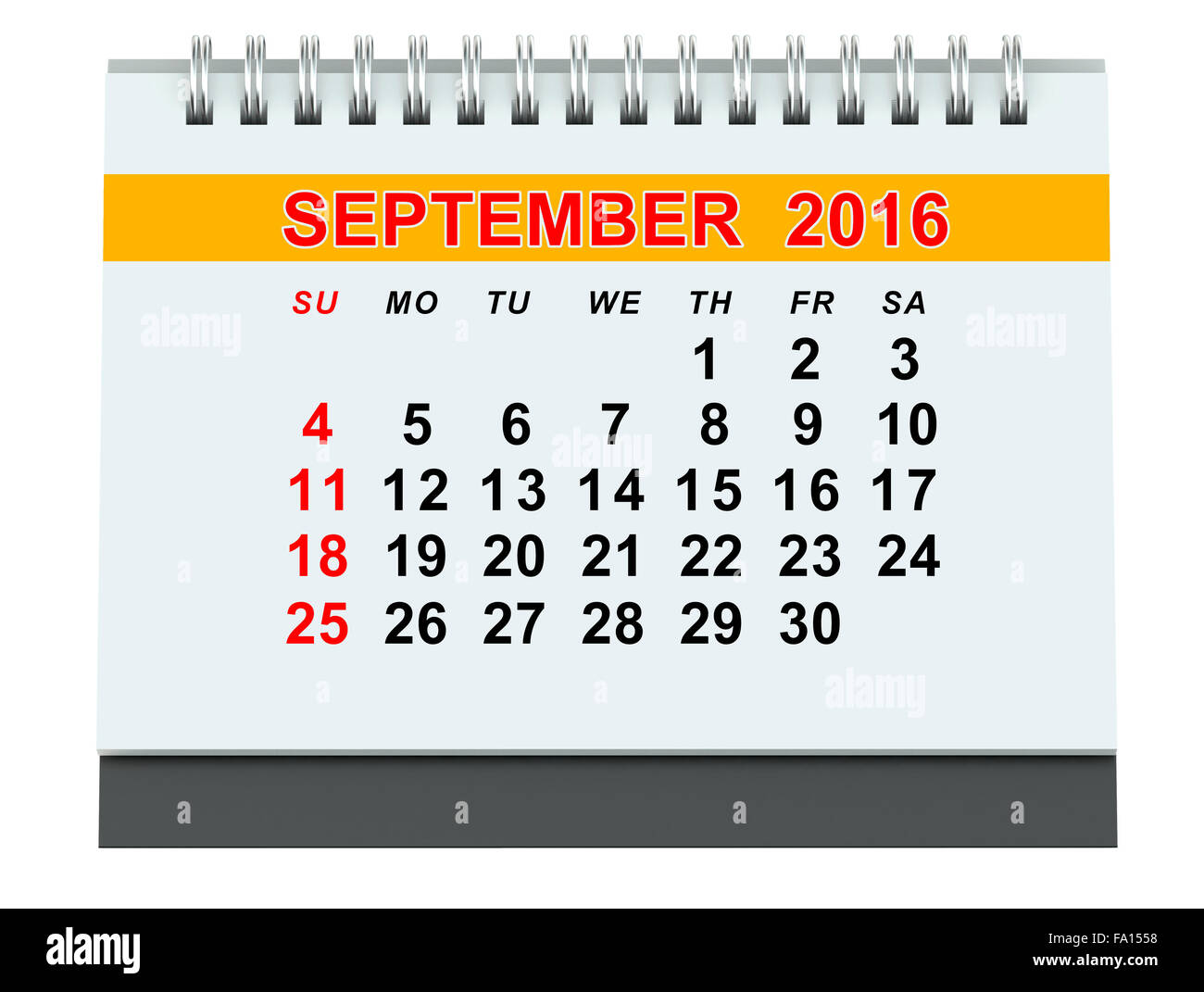 Calendar sheet september hi-res stock photography and images - Alamy
