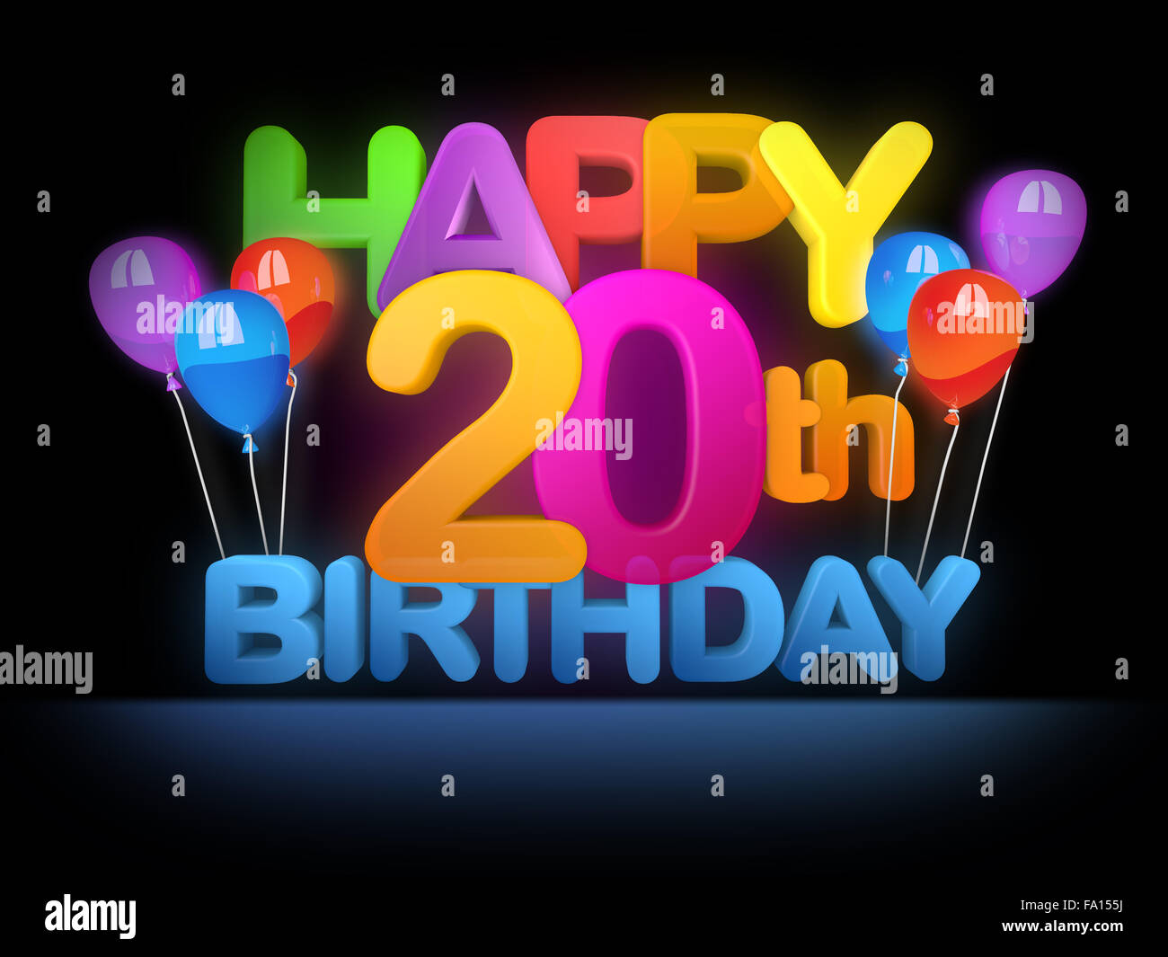 Happy birthday card 20th birthday hi-res stock photography and images ...