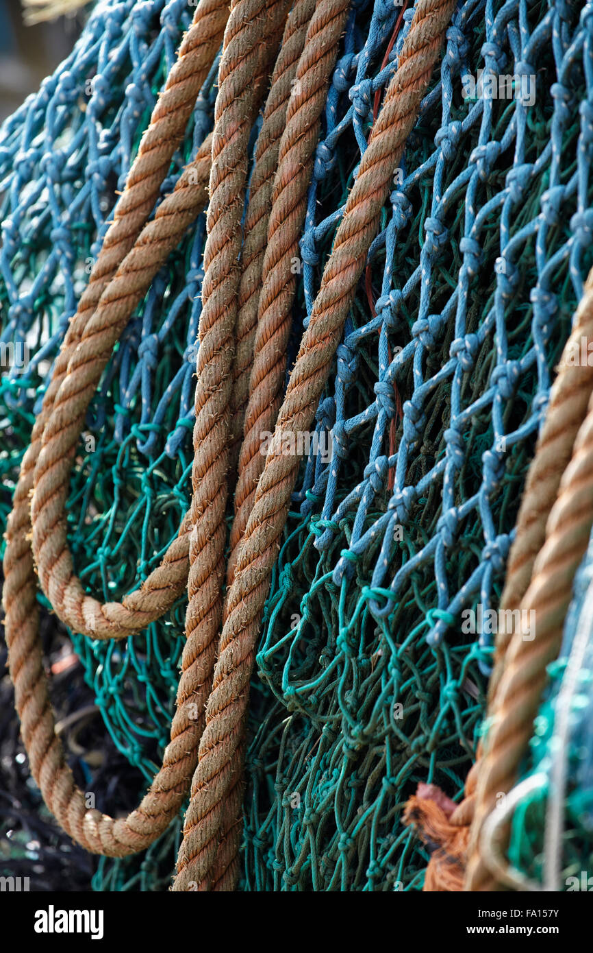 Fishing nets and rope Stock Photo - Alamy