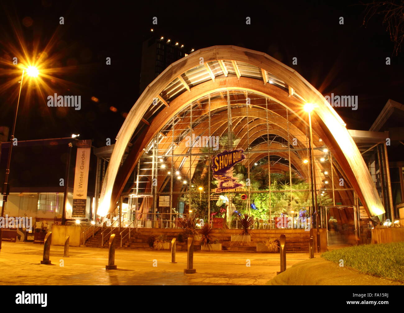 The Winter Garden on Surrey Street seen from Tudor Square in Sheffield ...