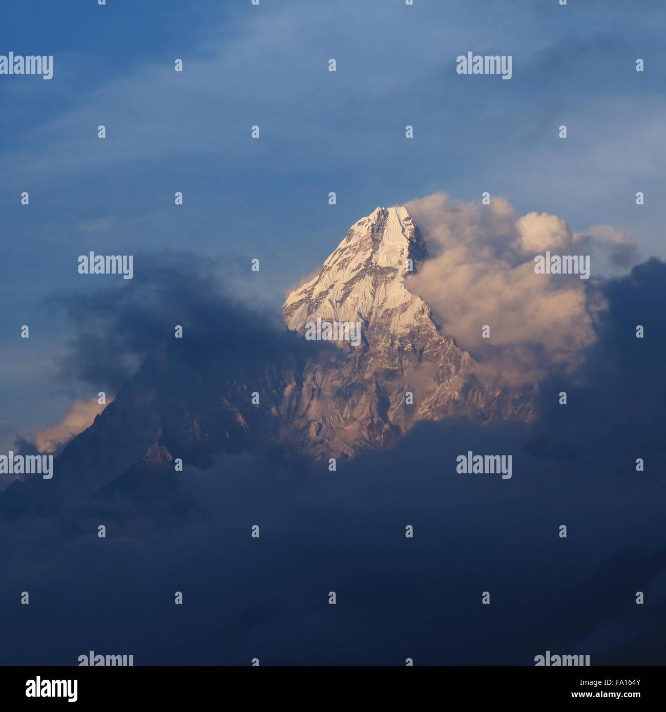 Peak of Mt Ama Dablam at sunset Stock Photo - Alamy