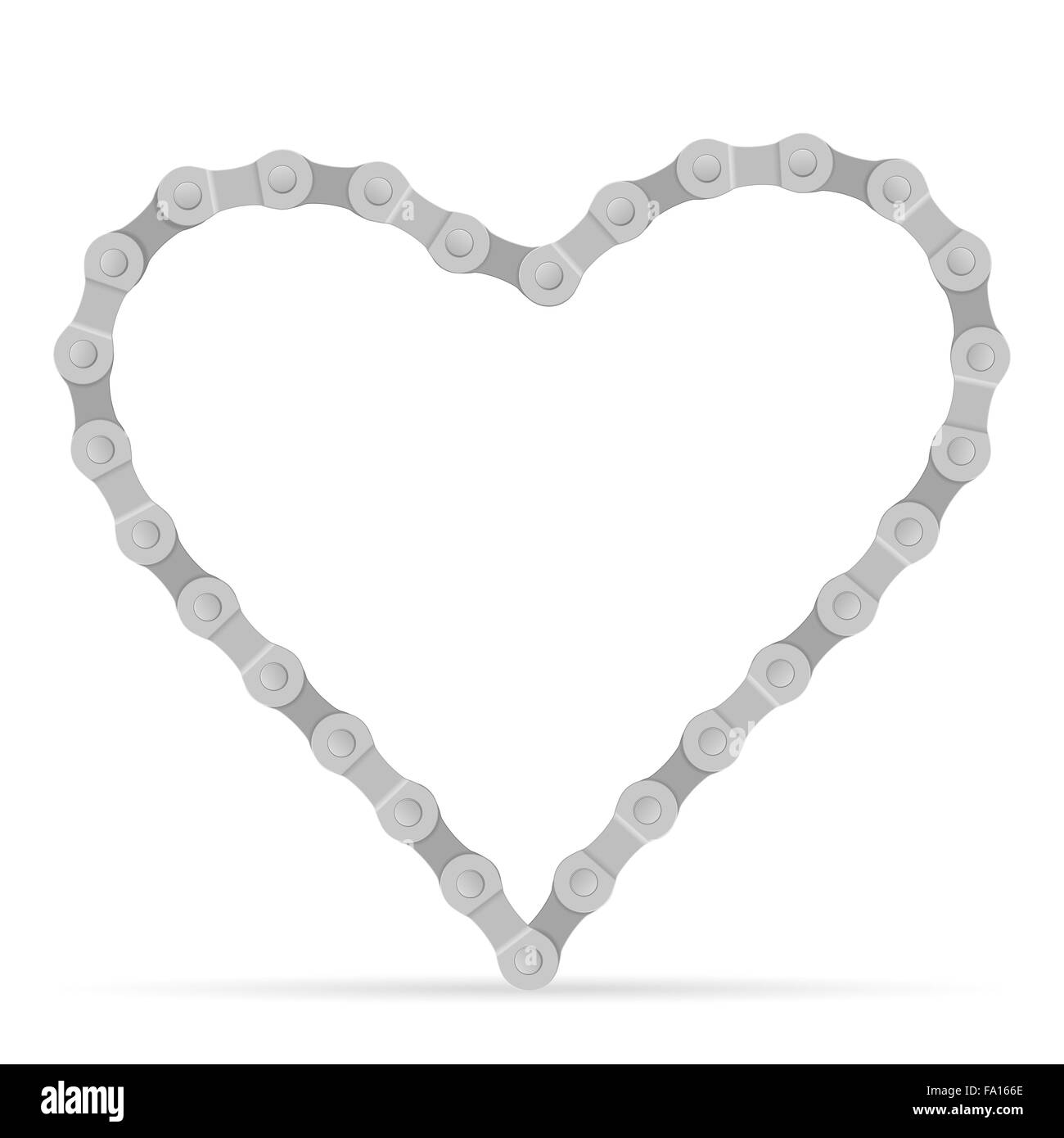 Bike chain heart on a white background Stock Photo - Alamy