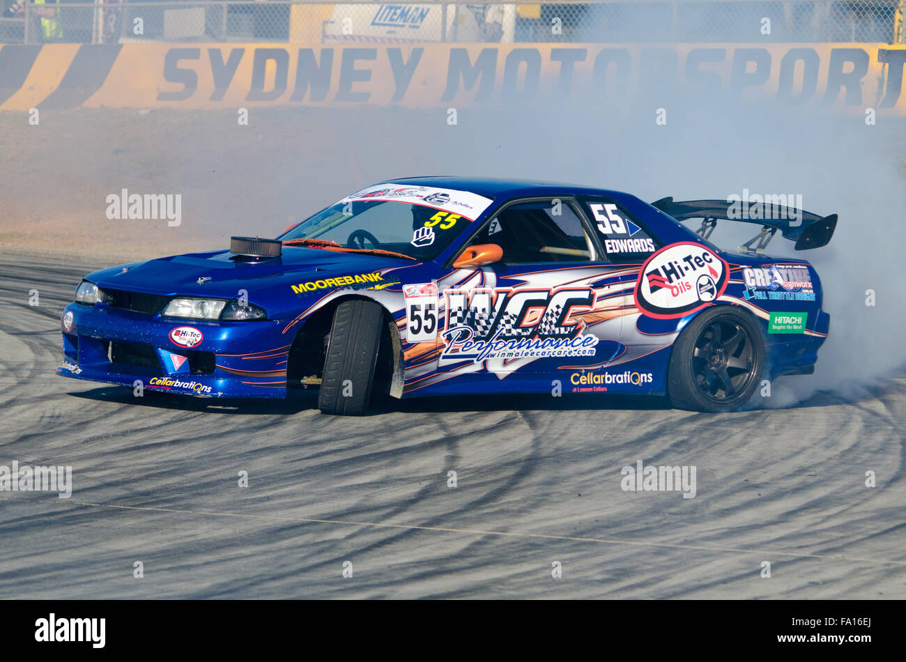 Sydney, Australia - 19th December 2015: Drift racers compete in the Hi ...