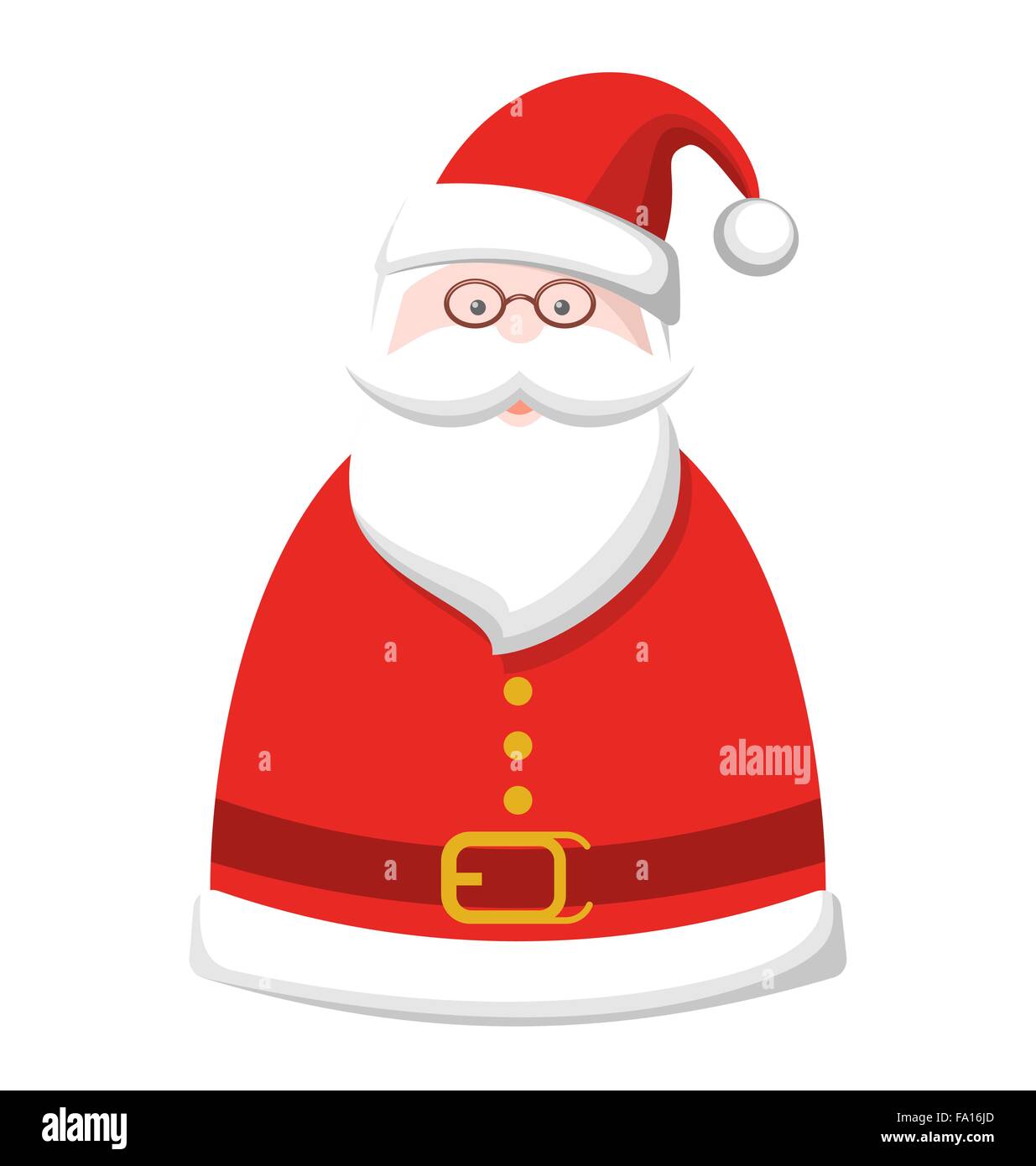 Christmas Label Icon with Santa Claus Isolated on White Stock Vector ...