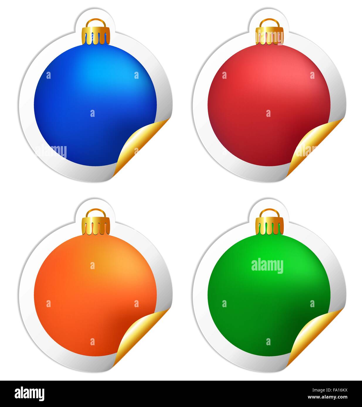 Christmas balls stickers isolated on white Stock Vector Image & Art - Alamy