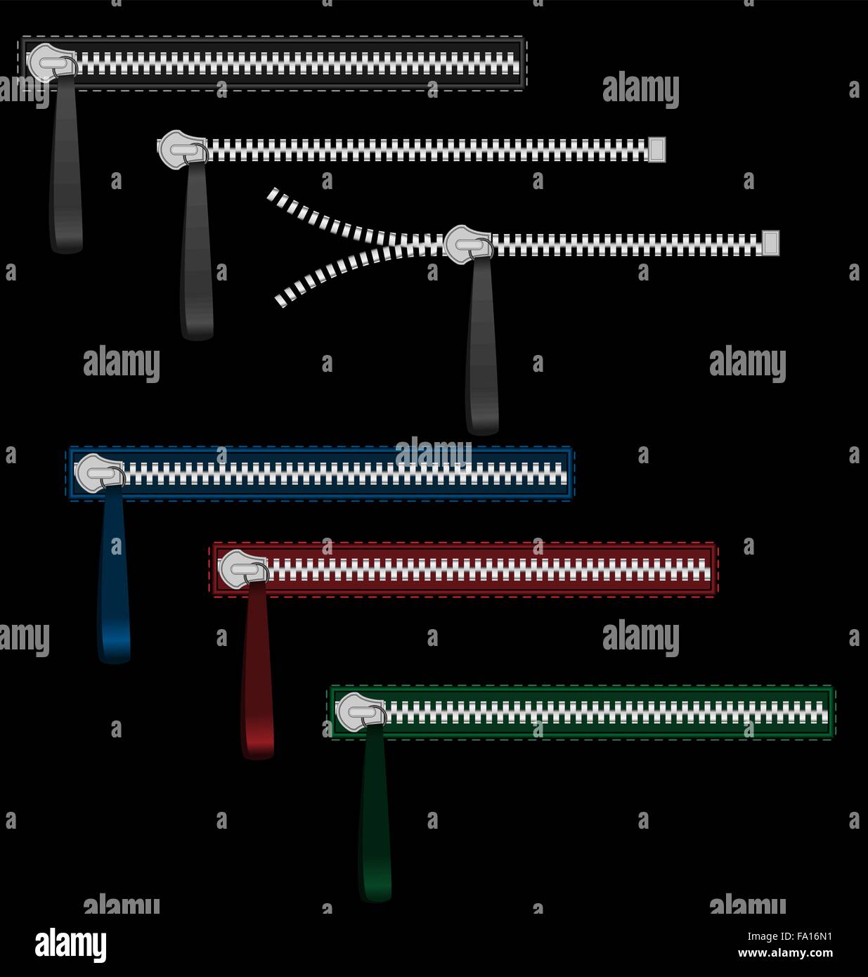 Metallic zip Stock Vector Images - Alamy