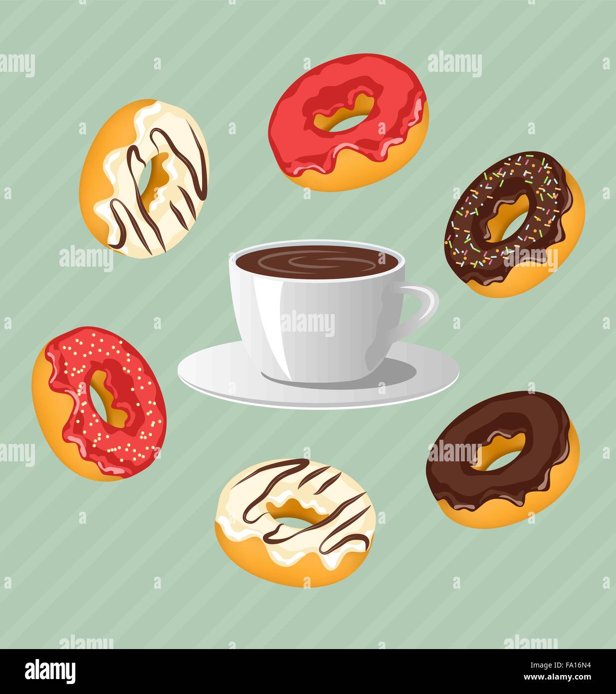 Donut snack coffee break Stock Vector Images - Alamy