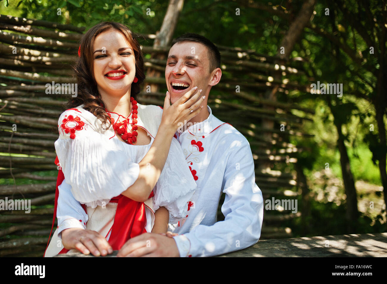 Love story of loving couple in national Ukraine dress Stock Photo - Alamy