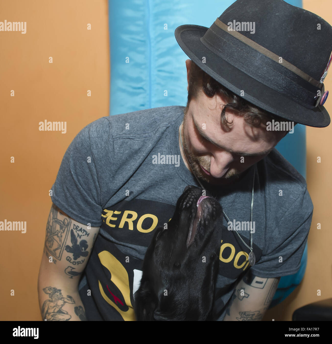 Frank Turner prior to his concert promoting Guide Dog UK with some of ...