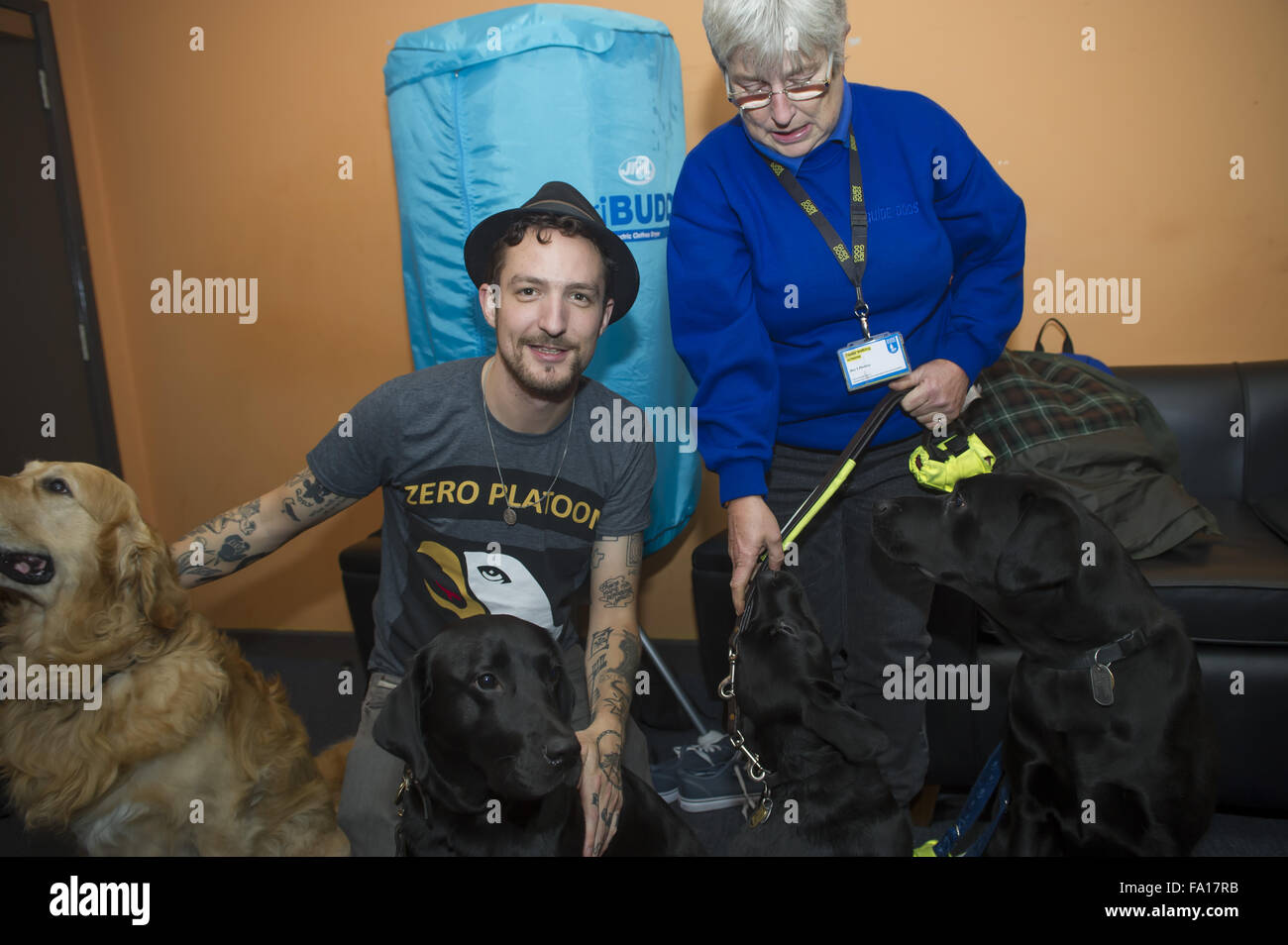 Frank Turner prior to his concert promoting Guide Dog UK with some of ...