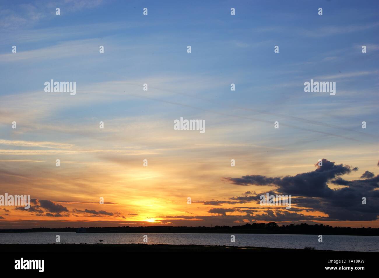 blue and gold sunset Stock Photo - Alamy