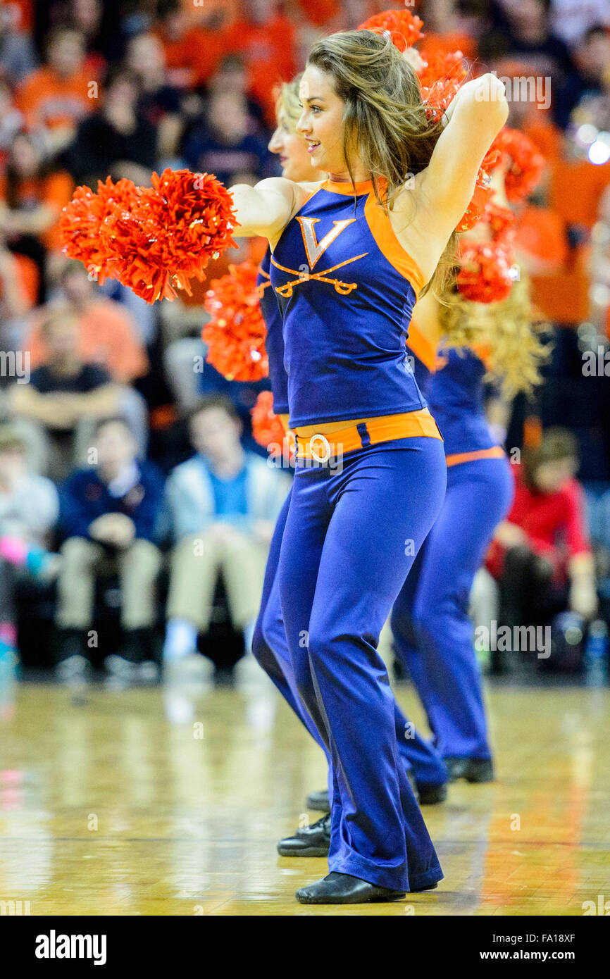The Virginia Cavaliers cheerleaders and dancers during the NCAA ...