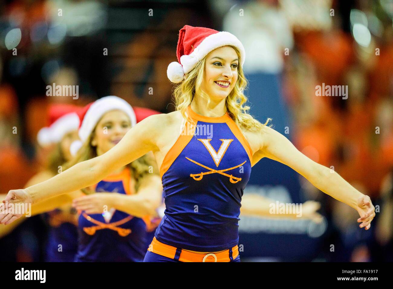 The Virginia Cavaliers dancers and cheerleaders during the NCAA ...