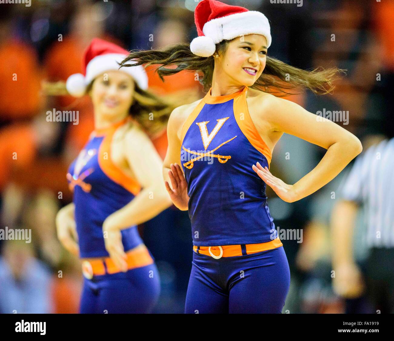 The Virginia Cavaliers dancers and cheerleaders during the NCAA ...