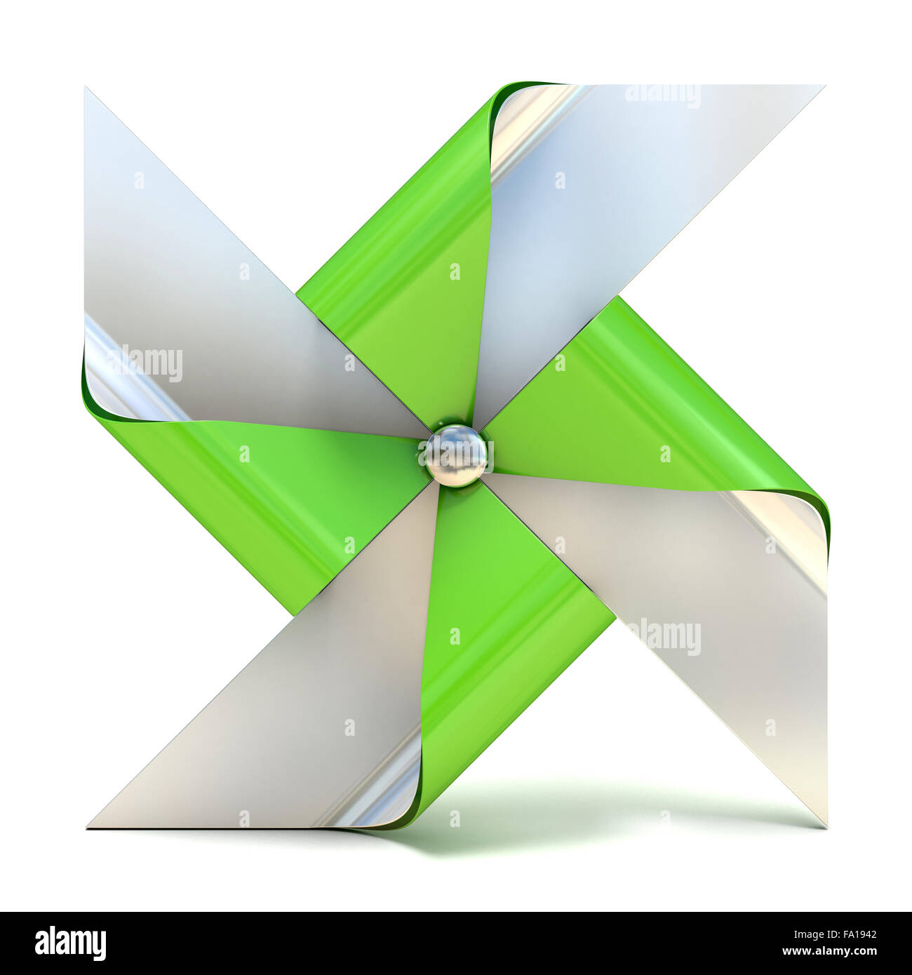 Pinwheel toy, four sided. 3D render illustration isolated on white ...