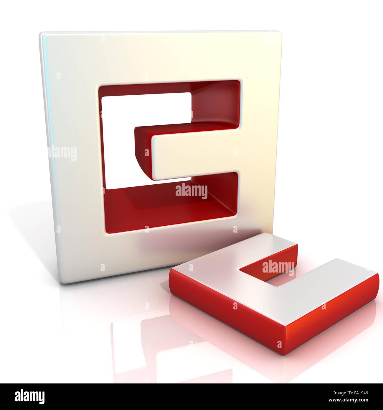 Clear sign. 3D render illustration, isolated on white. Side view Stock ...