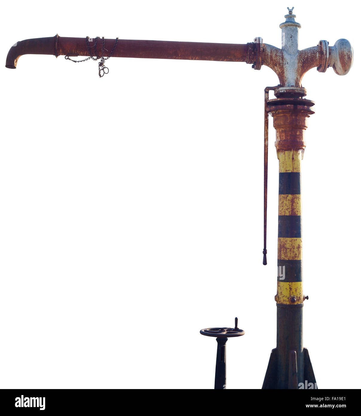 View of industrial water pole isolated on white background Stock Photo ...