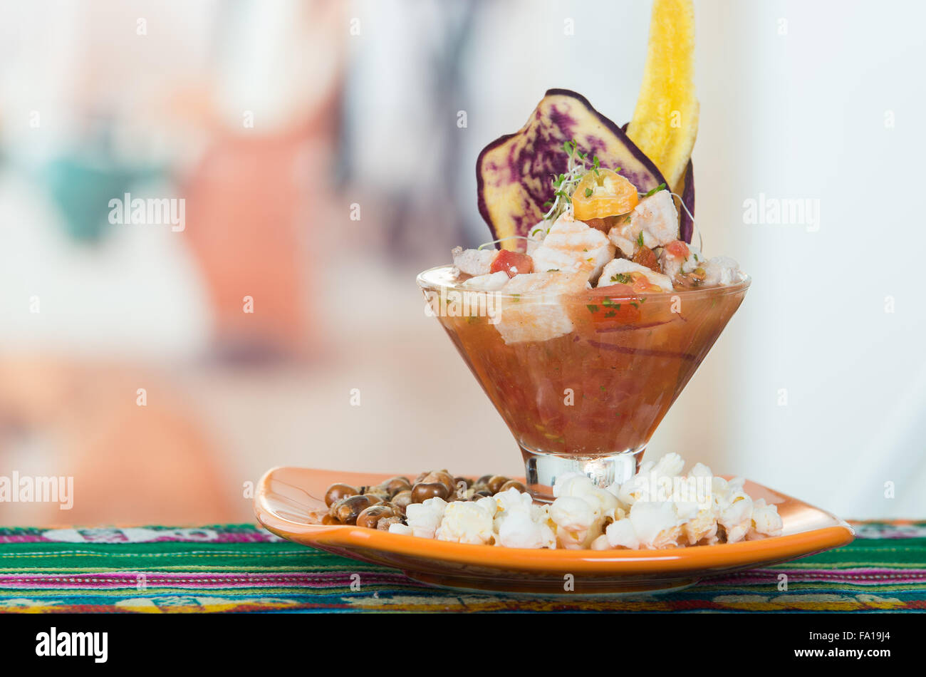 Delicious fish ceviche, typical ecuadorian plate Stock Photo - Alamy