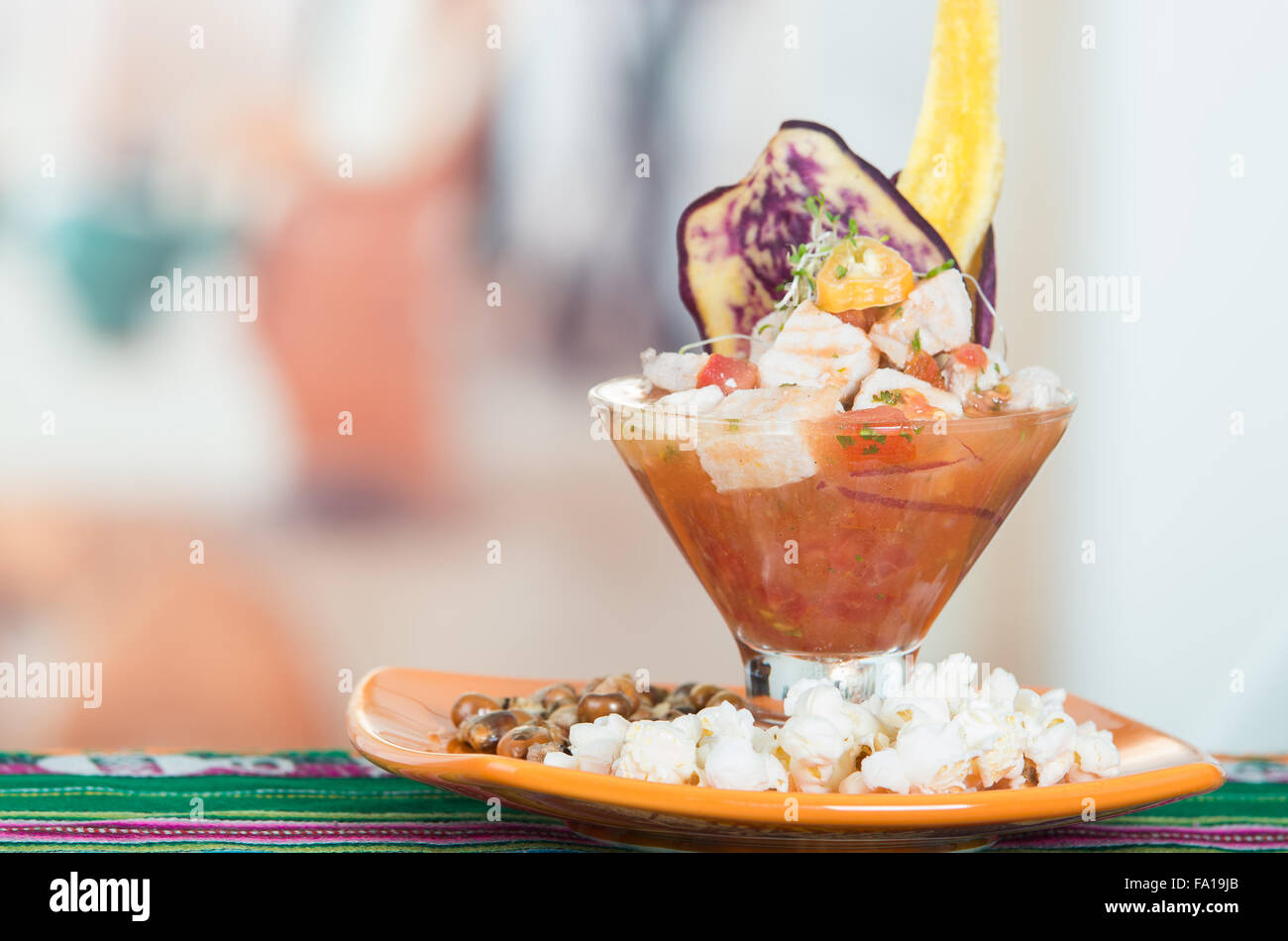 Delicious fish ceviche, typical ecuadorian plate Stock Photo - Alamy