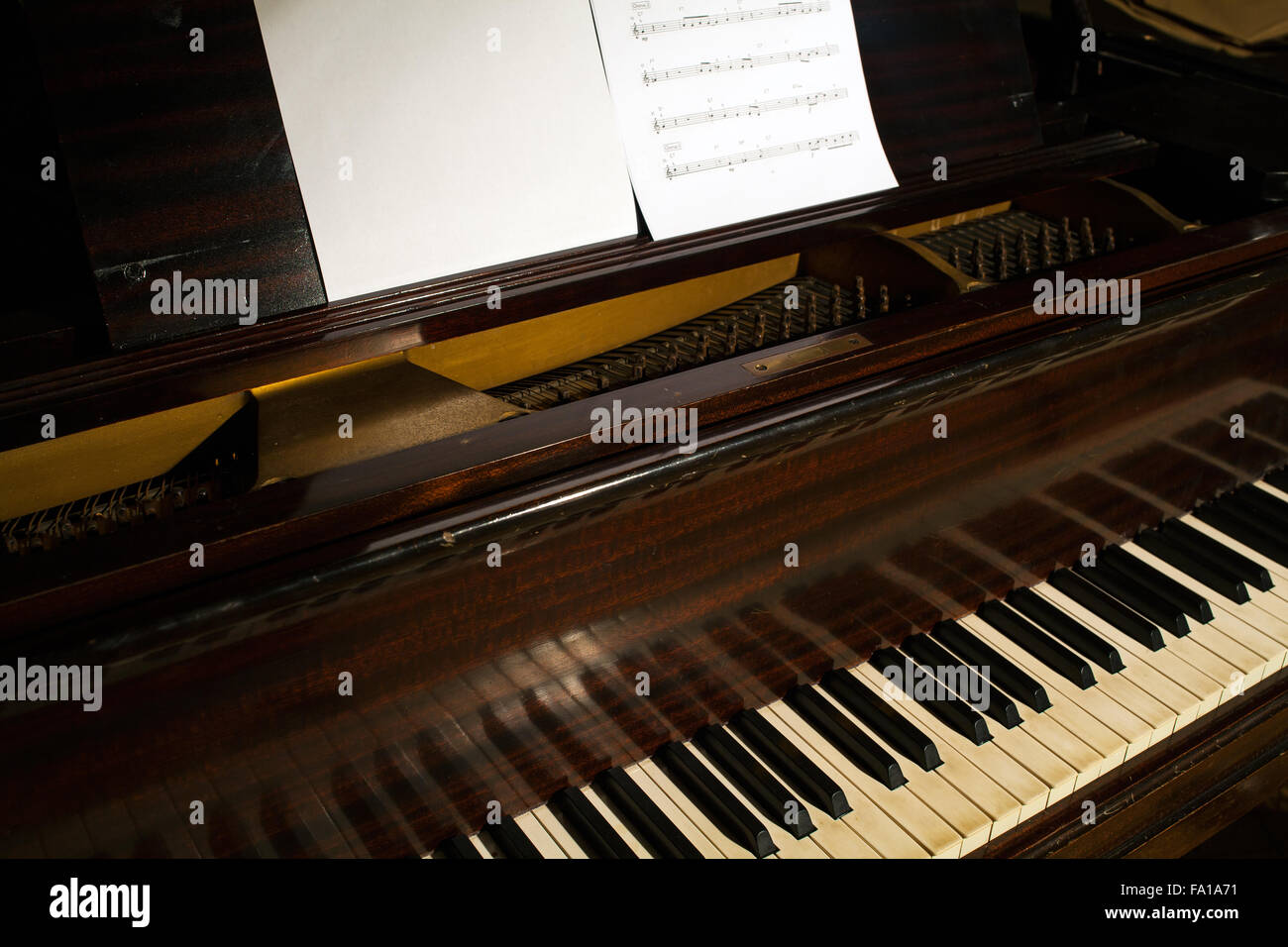 Close up of score on the piano Stock Photo - Alamy