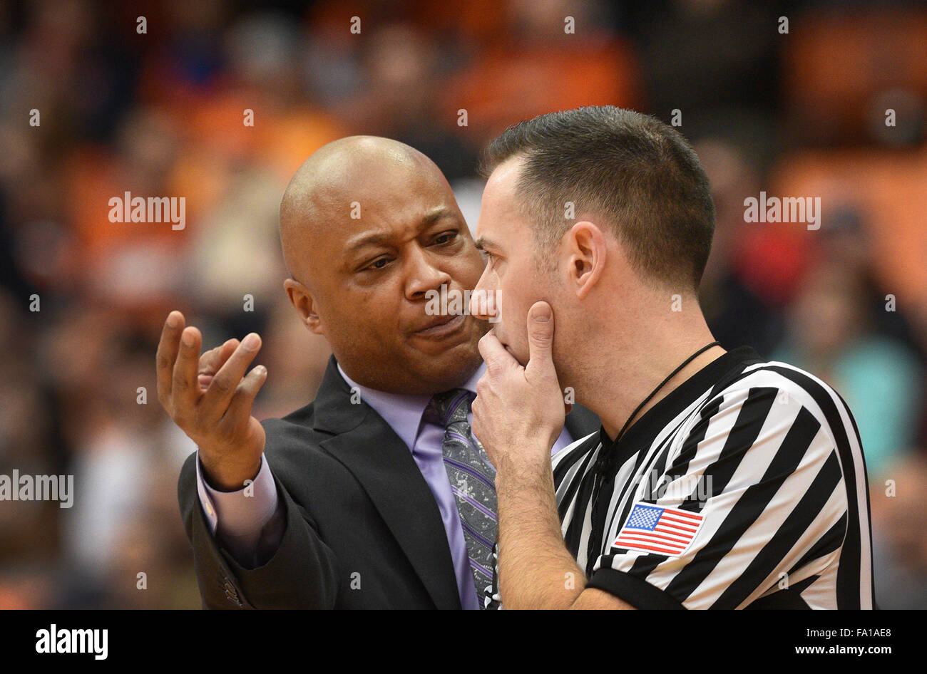 Syracuse, NY, USA. 19th Dec, 2015. Cornell head coach Bill Courtney ...