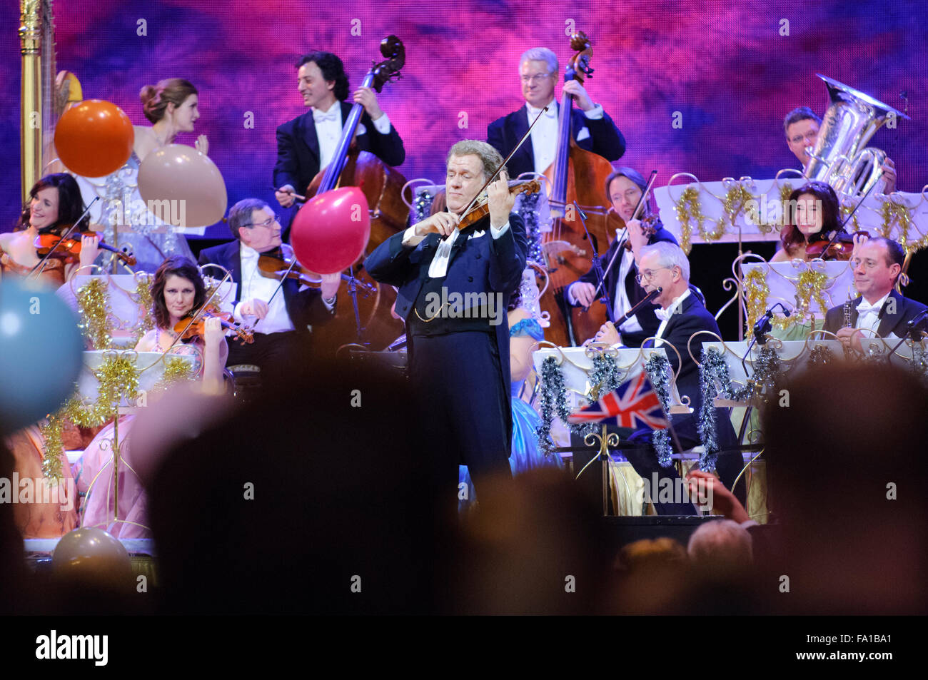 Liverpool, UK. 19th December 2015. Andre Rieu, the Dutch King of Waltz ...