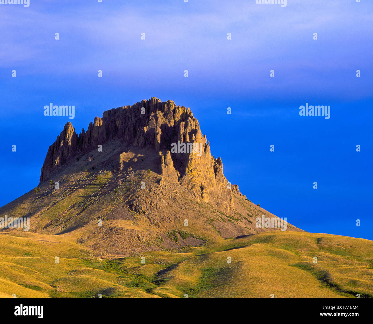 evening light on birdtail butte near simms, montana Stock Photo - Alamy