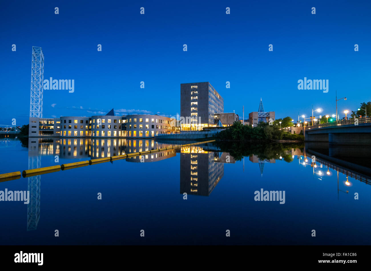 Rideau river and old city hall as clear summer evening approaches Stock ...