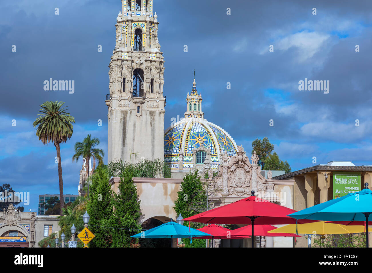 California Tower and Dome. Balboa Park, San Diego, California, USA ...