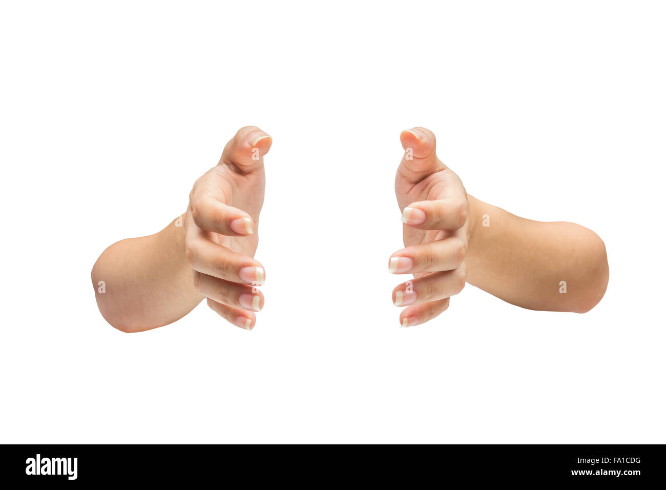 Two hands isolated on white background Stock Photo - Alamy