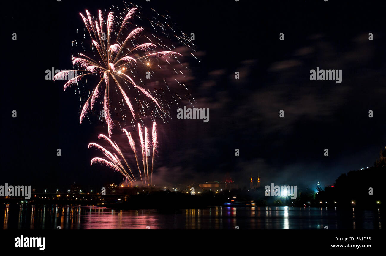 Ottawa Canada, Fireworks in the City Stock Photo - Alamy