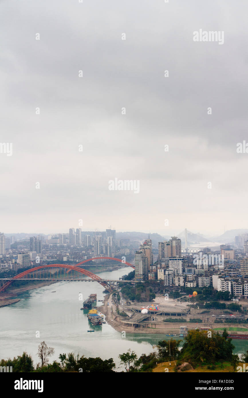 Yibin, Sichuan province, China - The view of Yibin city, a small city ...