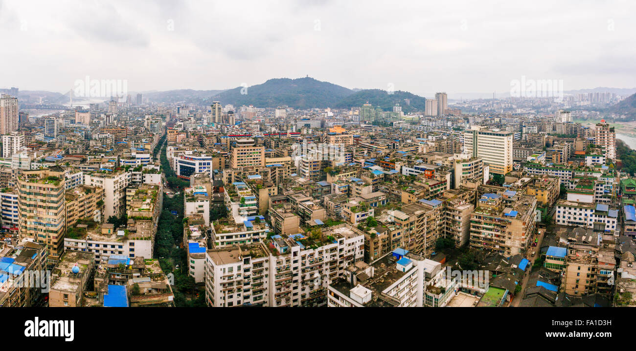 Yibin, Sichuan province, China - The view of Yibin city, a small city ...