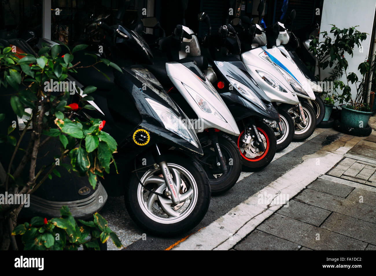 Taipei, Taiwan - Regular city street view in the daytime, the ...
