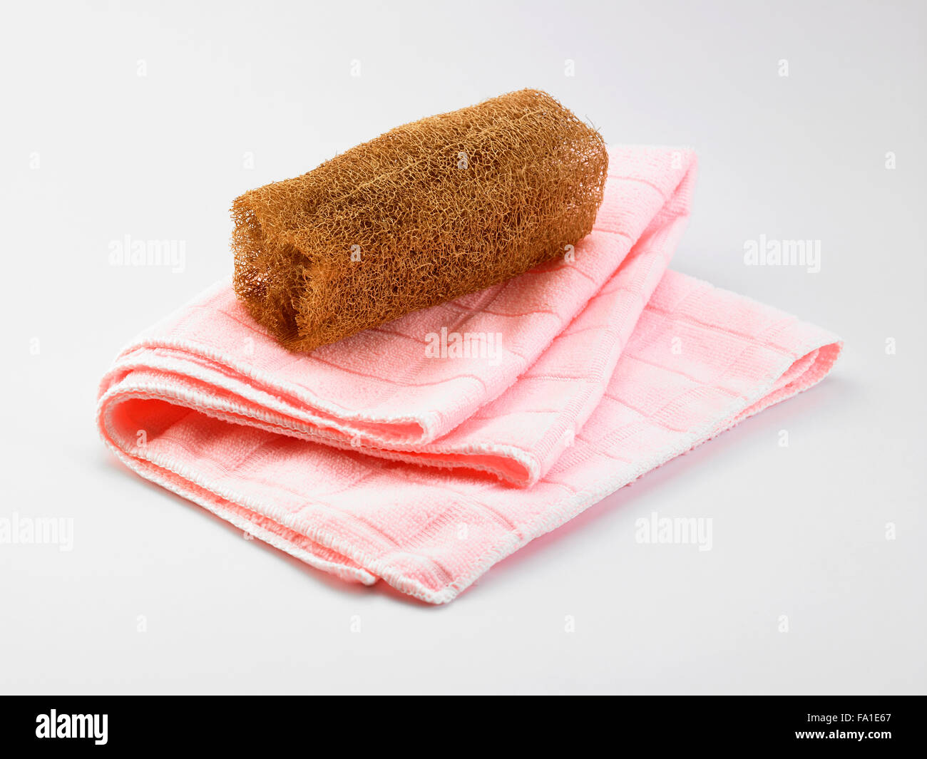 lufa on the the pink towel Stock Photo - Alamy
