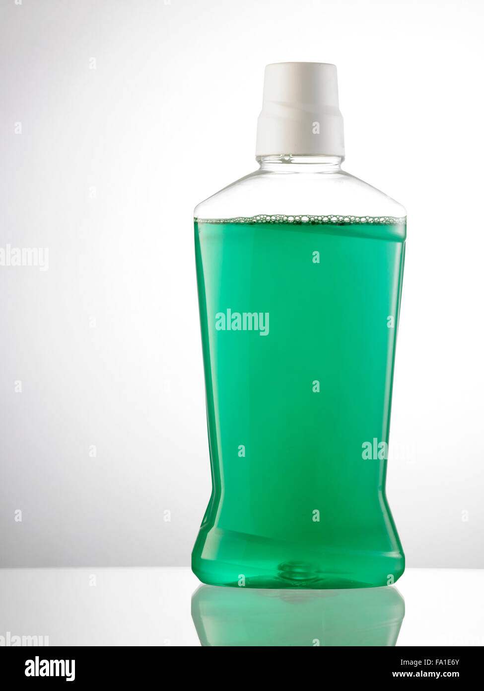 bottle of the mouth wash without label Stock Photo - Alamy