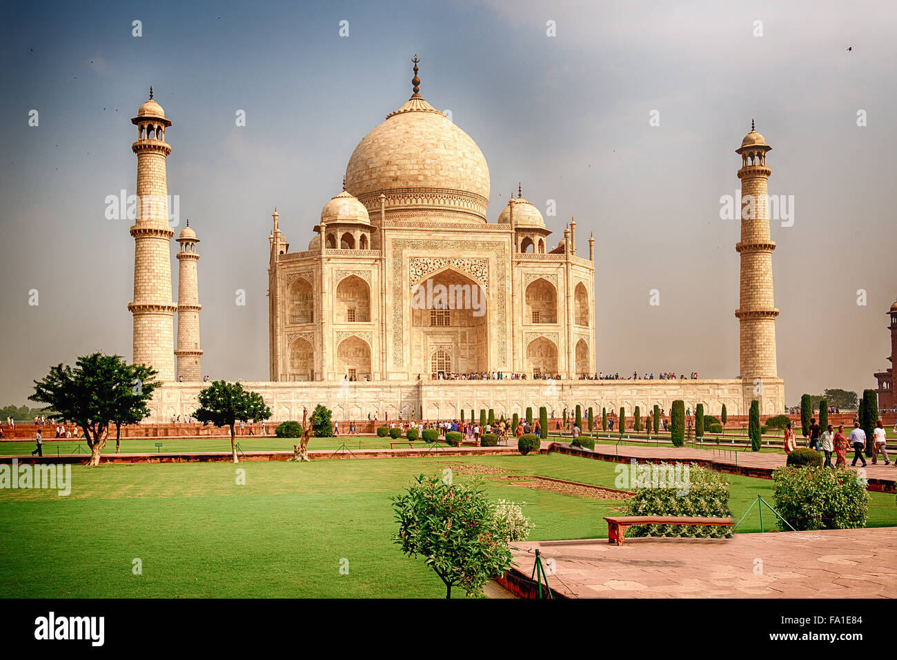 Taj Mahal India at weather cloudy sky Stock Photo - Alamy