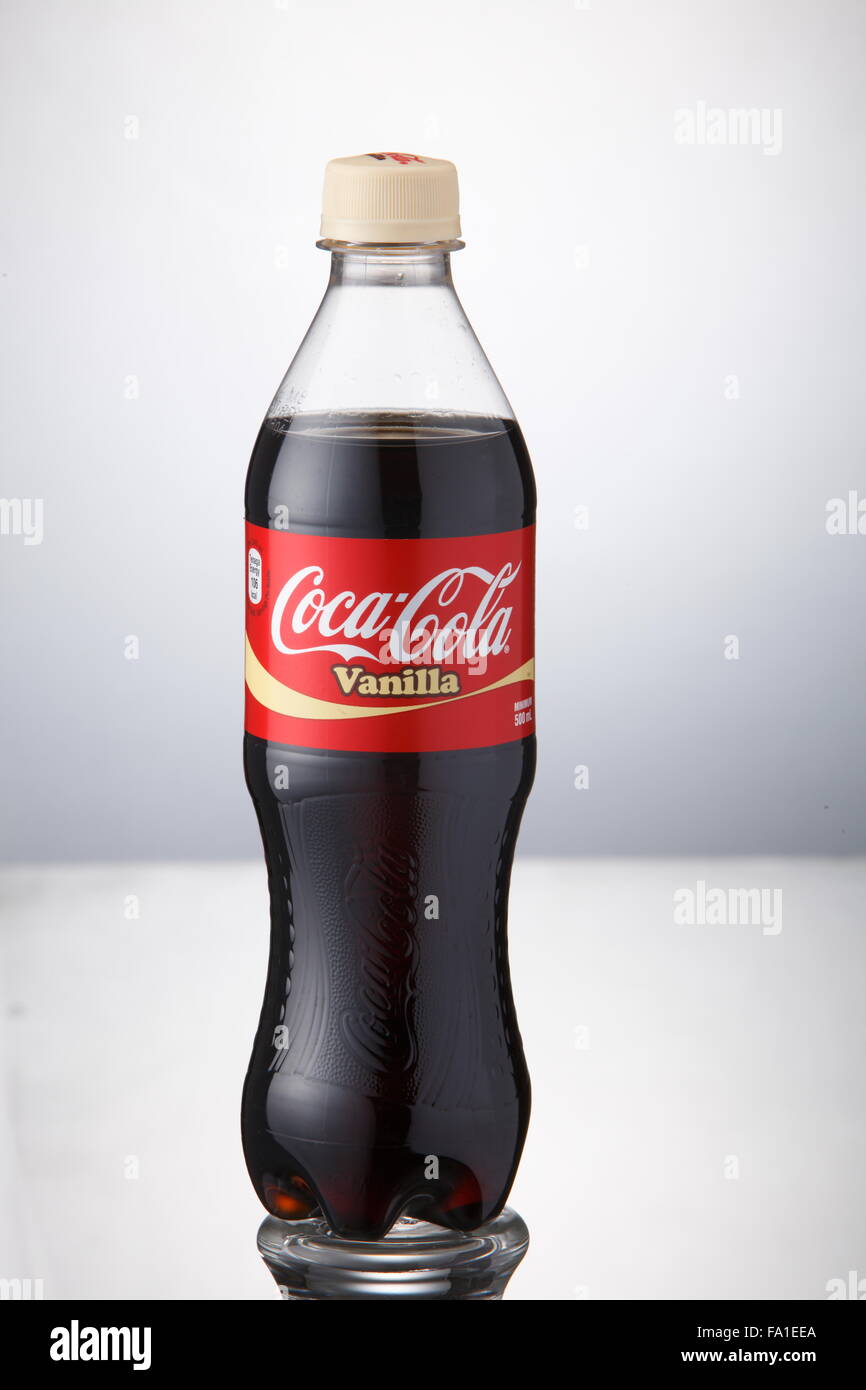 Kuala Lumpur,Malaysia 9th April 2015, bottle of the coca cola vanilla t ...