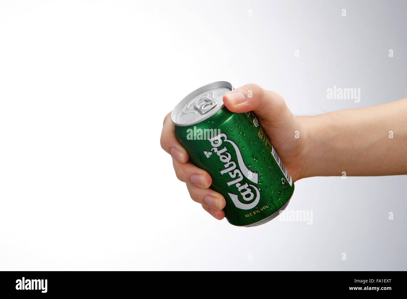 Hand holding can alcohol hi-res stock photography and images - Alamy