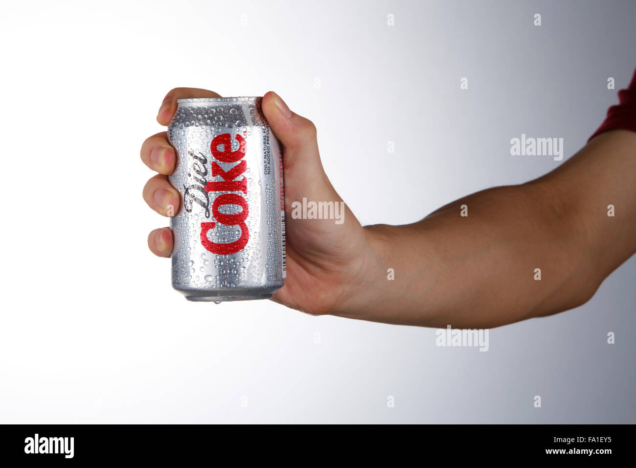 Kuala Lumpur,Malaysia 9th April 2015,hand holding a diet coca cola ...