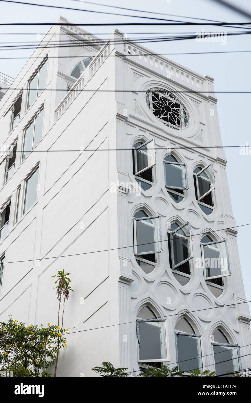 View local residential building in the city of Hanoi, Vietnam. The ...