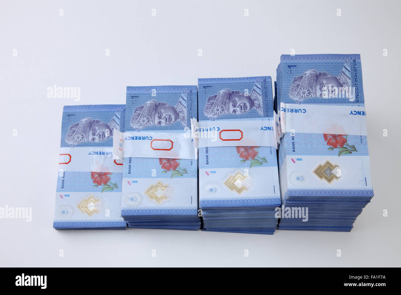 Bundle of the Malaysia Ringgit form a stair Stock Photo - Alamy