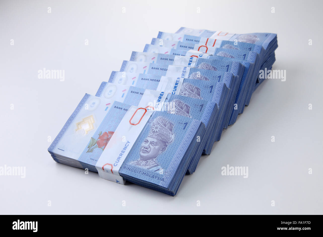 Bundle of the Malaysia Ringgit in a row Stock Photo - Alamy
