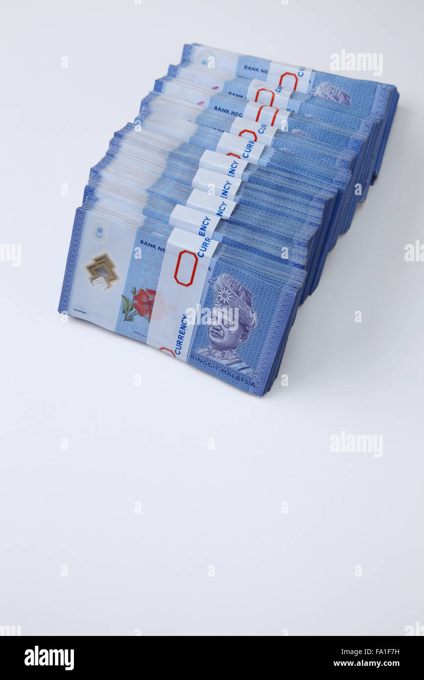 Bundle of the Malaysia Ringgit in a row Stock Photo - Alamy