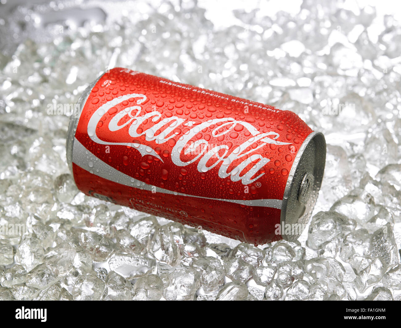 Kuala Lumpur-Malaysia : March 24,2015 Photo of a can of Coca-Cola . The ...