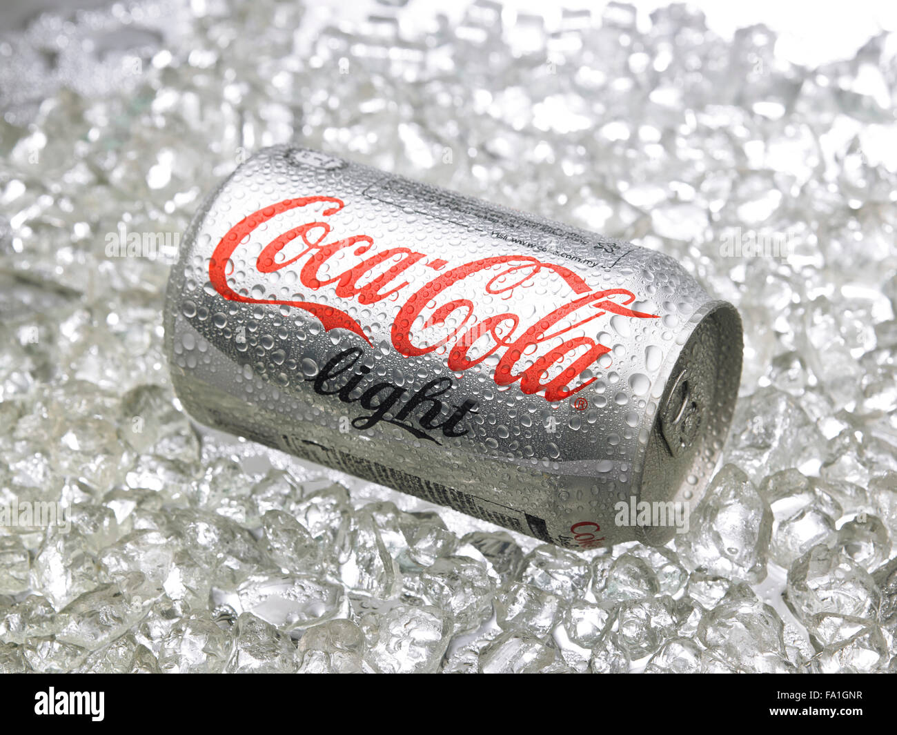 Kuala Lumpur-Malaysia : March 24,2015 Photo of a can of Coca-Cola light ...