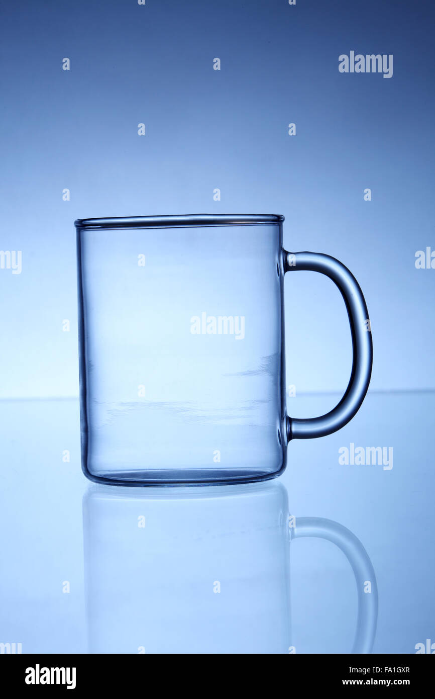 empty transperant glass on top of glass Stock Photo - Alamy